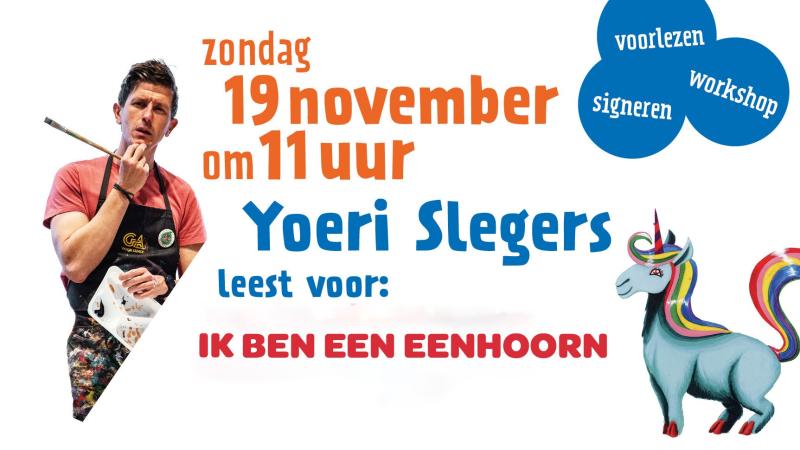 Met Yoeri Slegers en de eenhoorn vliegen we de voorleesweek in ...